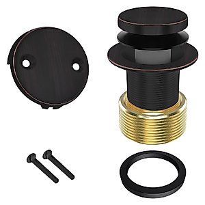 Bathtub Drain Tip Toe Tub Conversion Kit Assembly, Replacement Tub Drain Kit with Two-Hole Overflow Faceplate and Universal Fine/Coarse Thread(Oil Rubbed Bronze)