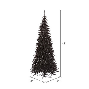 Vickerman 4.5' Black Fir Slim Artificial Christmas Tree Unlit, Seasonal Indoor Home Decor