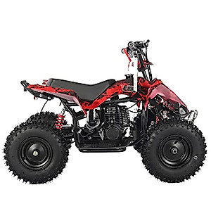 X-PRO Thunder 40 ATV 4 Wheelers 40cc ATV Quads Quad with Gloves, Goggle and Face Mask (Hot Rod Flame)