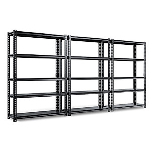 LILYPELLE Garage Shelving Heavy Duty, 72" Metal Garage Storage Shelves, Adjustable 5 Tier Storage Shelves Large Shelving Unit for Garage Pantry Warehouse Basement Kitchen, 3Pack