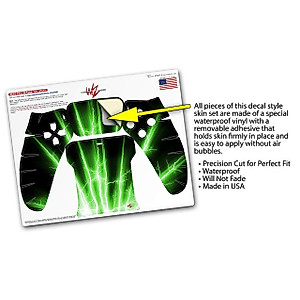 WraptorSkinz Skin Wrap compatible with Sony PS5 DualSense Controller Lightning Green (CONTROLLER NOT INCLUDED)