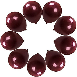 Chrome Burgundy Balloons 10 Inch Double-Layered Metallic Wine Red Ballons Latex 50PCS Burgundy Balloons for Parties Decoration Wedding Supplies Graduation Decor Baby Shower Decorations