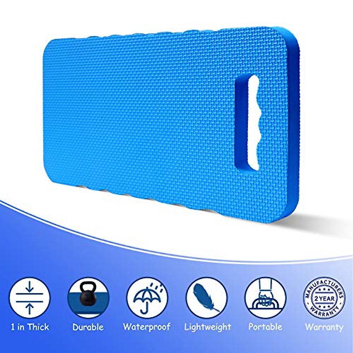 Gardzen 3-Pack Garden Kneeling Cushions - For Gardening, Baby Bath, Yoga, Pilates, Exercise, 16"x8"x1", Blue