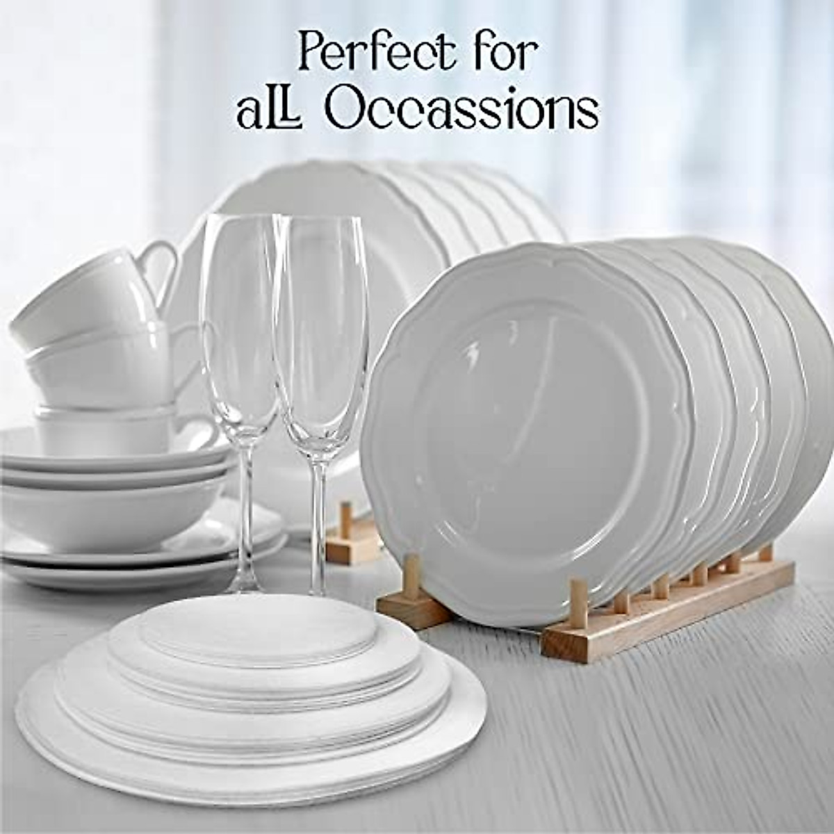 4 Sizes, 50 Pack Felt Plate Storage Divider for China/Glass/Pots White Large Thick and Soft Plate Separator Storage for Protecting and Stacking Porcelain Chinaware