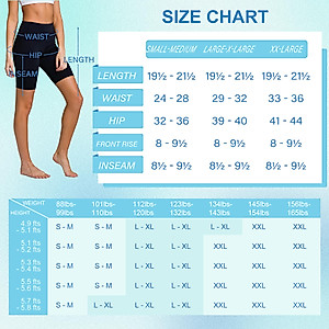Biker Shorts Women - Black Tummy Control Gym Running Workout Yoga Womens Compression Shorts