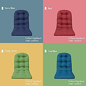 BOSSIMA Outdoor Patio Adirondack Chair Cushions Tufted Round Corner(Teal Blue)
