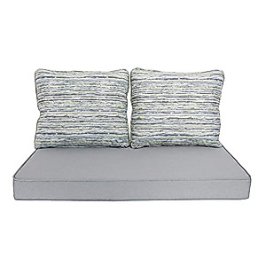 WOTU Patio Furniture Cushions, Loveseat Cushions Set 46 x 26 inch Garden Comfort Deep Seat Glider Loveseat Cushion Indoor Outdoor Seating Cushions