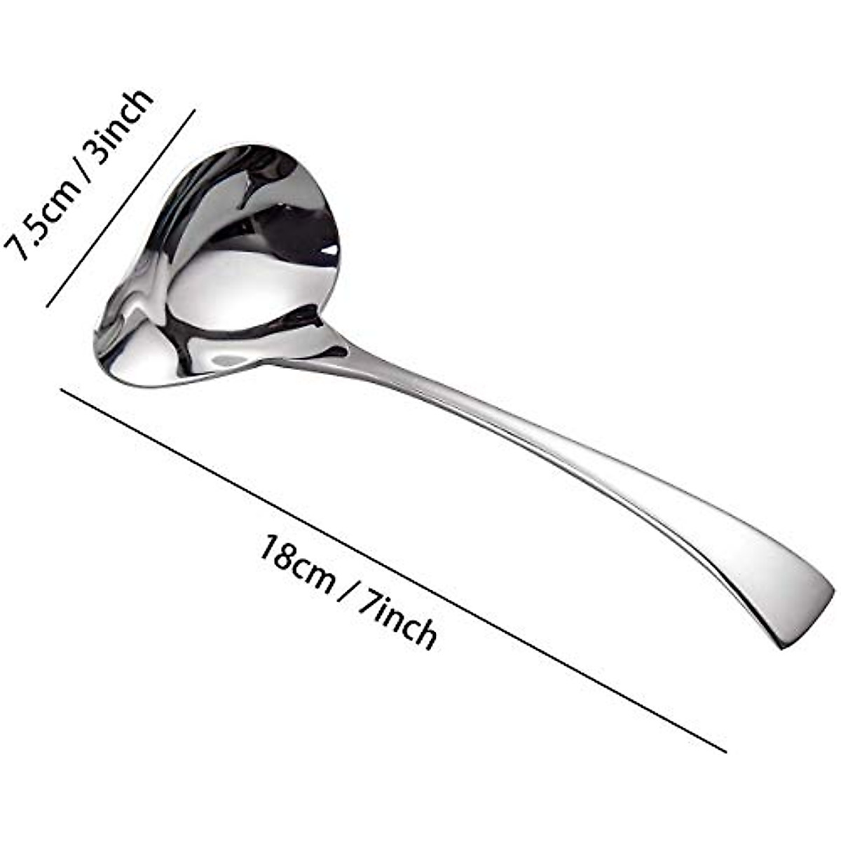 IMEEA Small Sauce Ladle with Pouring Spout 18/10 Stainless Steel Sauce Drizzle Spoon, 7inch