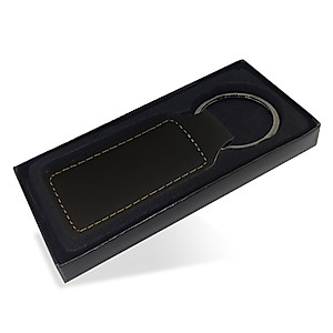 LaserGram Rectangle Keychain, Farm, Personalized Engraving Included (Black with Silver)