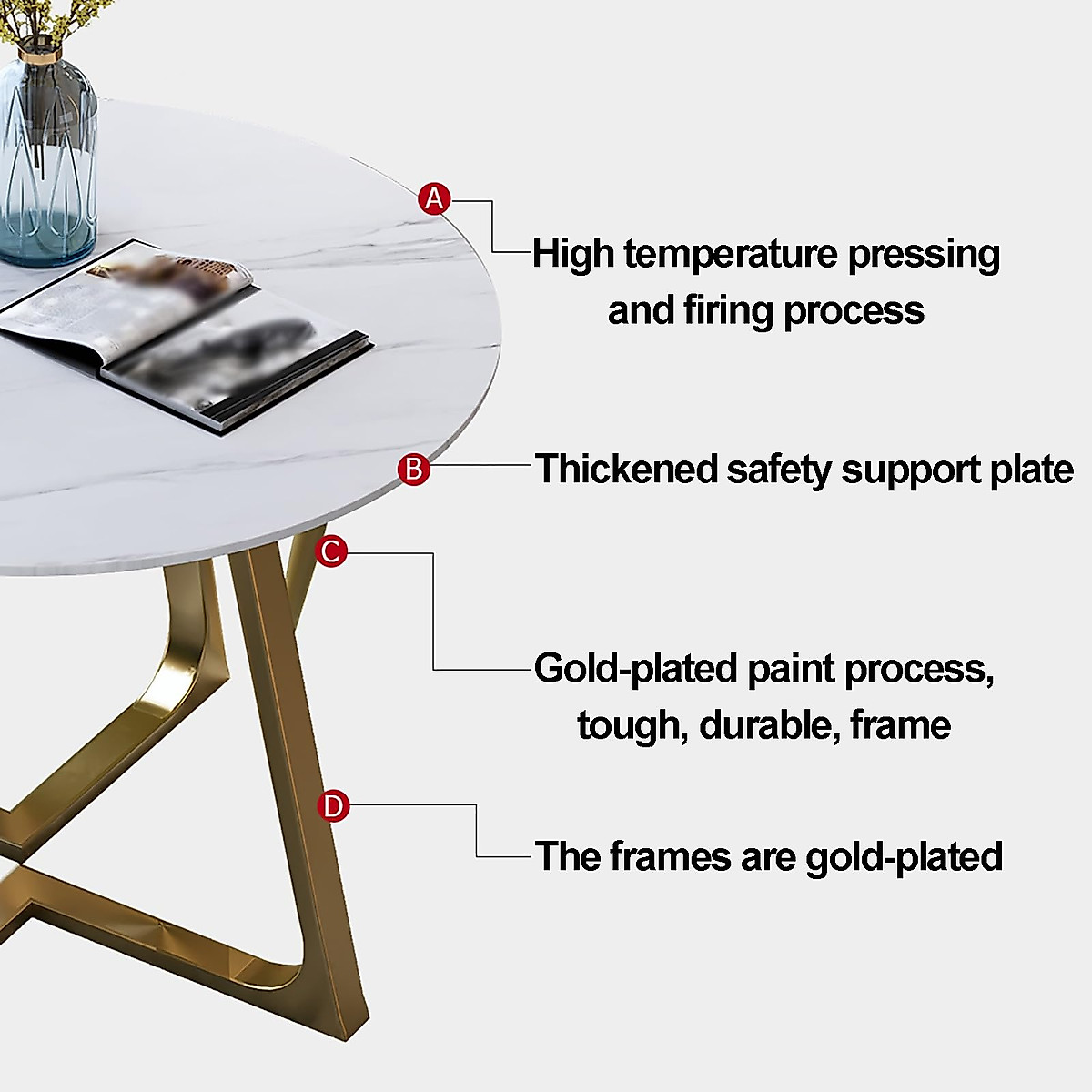 Office Conference Table,Reception Room Club Table,Table And Chair Combination,Negotiation Table Sales Office Shops Meetings Small Round Tables,1 Table 4 Chairs,Simple Kitchen Dining Table 80cm ( Color