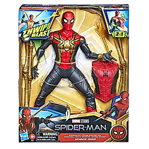 Spider-Man Marvel Deluxe 13-Inch-Scale Thwip Blast Integrated Suit Action Figure, Suit Upgrades, and Web Blaster Accessory