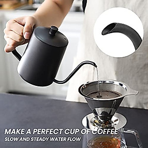 VEVOK CHEF Pour Over Coffee Kettle Mini 20 OZ Gooseneck Kettle Spout Coffee Pots Drip Coffee Maker Kettle Long Narrow Stainless Steel Pour Over Kettle