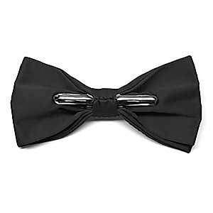 tiemart Men's Pre-Tied Clip-On Bow Tie (Black)