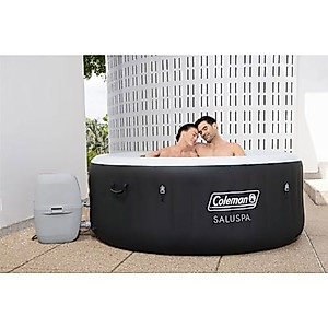 Coleman SaluSpa AirJet 2 to 4 Person Round Inflatable Hot Tub Portable Outdoor Spa with 60 Soothing AirJets and Insulated Cover, Black