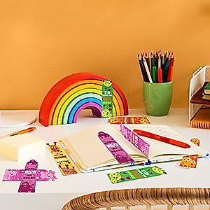 algpty 60 Pieces Cute Monster Bookmarks Bulk for Kids Saying Bookmarks for Girls and Boys Bookmarks for Teachers Students School Classroom Kids Party Favors Birthday Gifts for Kids Girls