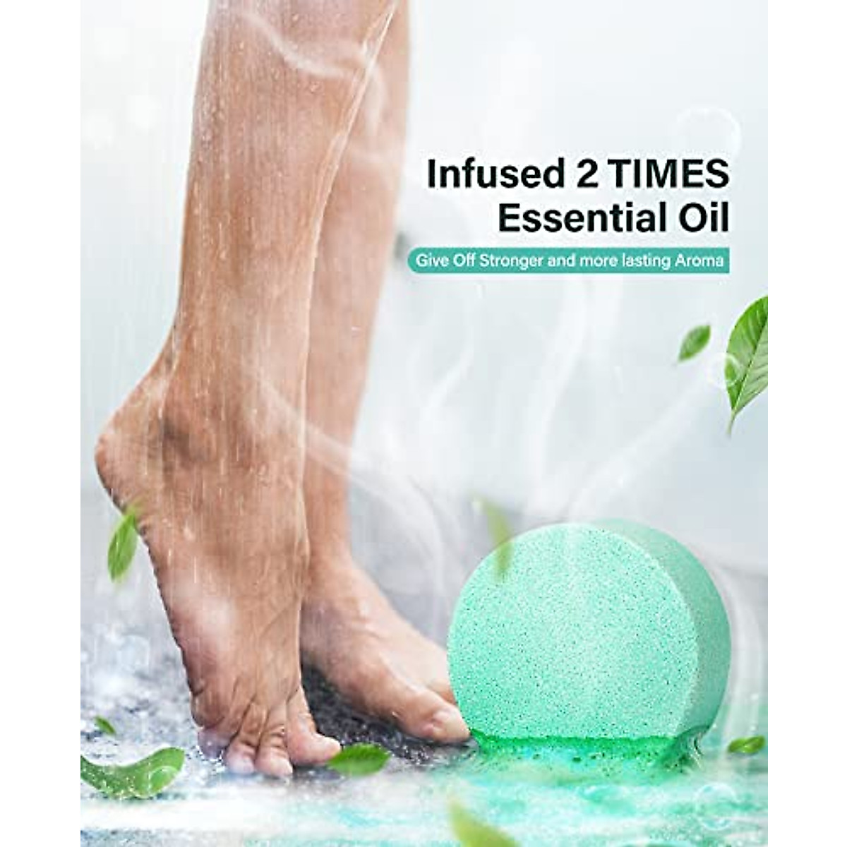 POPCHOSE Shower Steamers Aromatherapy - 15 Pack Eucalyptus Mint Shower Tablets Stress Relaxation Self-Care Shower Bombs with Essential Oils, Quick Relief Nasal Congestion Gifts for Women & Men