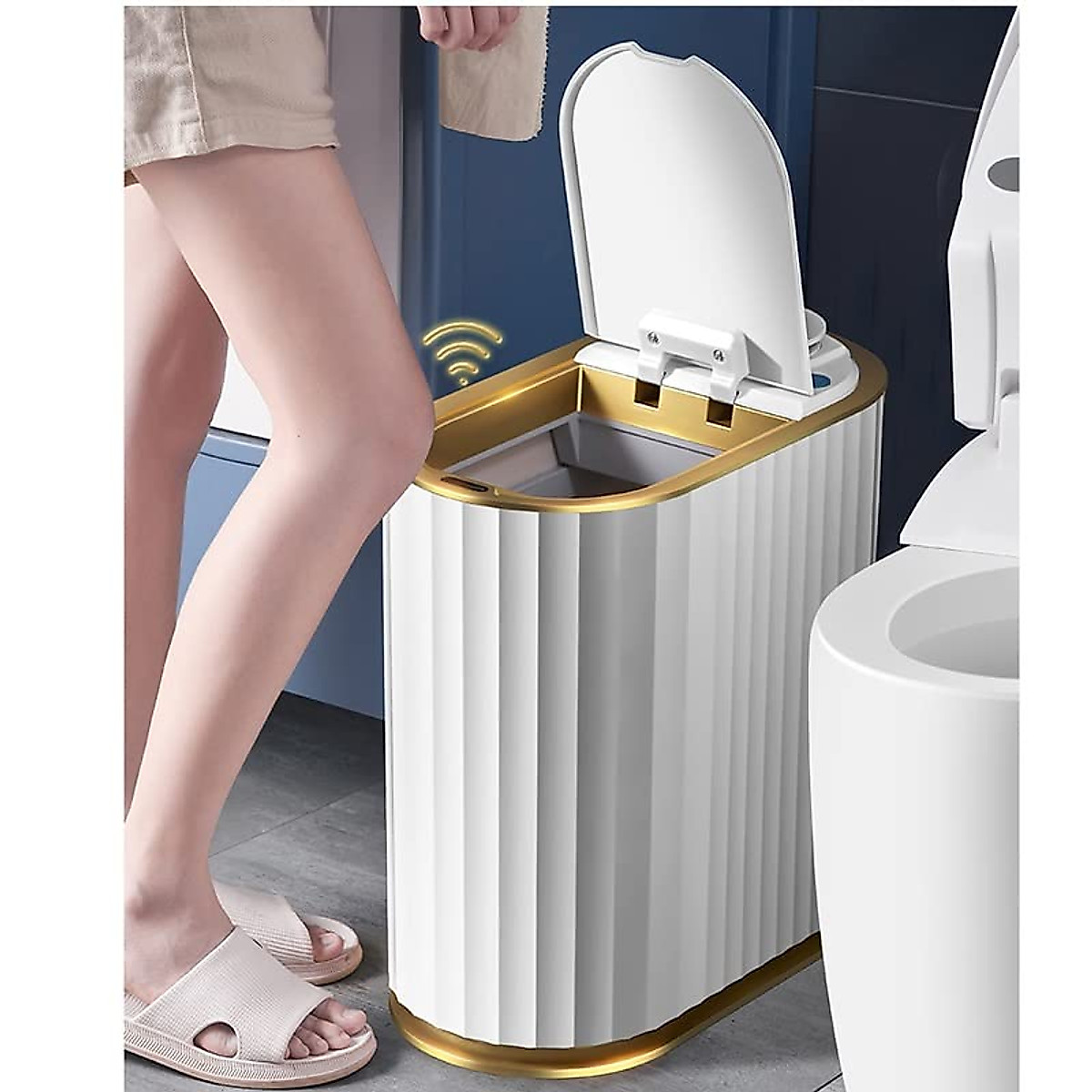 UXZDX Aromatherapy Smart Trash can Bathroom Toilet Desktop Smart Sensor Garbage Bin with Aromatherapy Freshenern