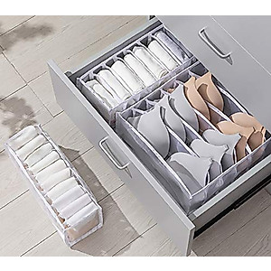 GUAGLL 3 Pack Foldable Underwear Drawer Organizer, Underwear Storage Divider Boxes For Bras, Socks, Underwear, Ties