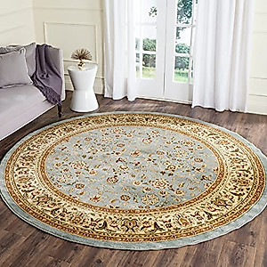 SAFAVIEH Lyndhurst Collection 8' Round Light Blue/Ivory LNH312B Traditional Oriental Non-Shedding Dining Room Entryway Foyer Living Room Bedroom Area Rug