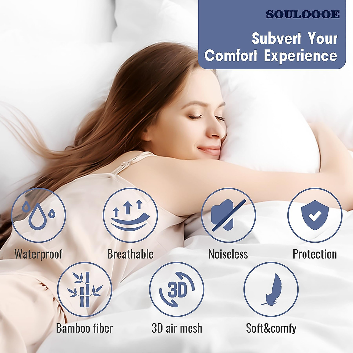 SOULOOOE King Mattress Topper, Cooling Pillow Top Mattress Pad Cover, 900G Down Alternative Overfilled Extra Thick Mattress Protector with 8-21 Inch Deep Pocket(78''x80'')