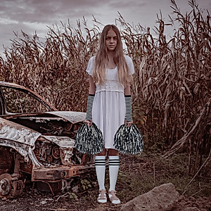 Matiniy Halloween Zombie Cheerleader Costume for Women Girls Include Pom Poms Striped Socks Arm Warmer Hair Ropes Sticker(Adult)