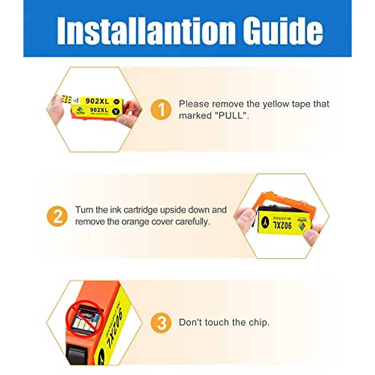 LeciRoba Remanufactured 902XL Ink Cartridge Replacement for HP 902XL 902 XL Ink Cartridges to use with OfficeJet Pro 6978 6968 6960 6962 6954 6958 6950 Printers (Black, Cyan, Magenta, Yellow, 4 Pack)
