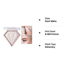 AKARY Face Glitter Blush Pink Shimmer Highlighter Blusher Powder Makeup Cosmetics Facial Contour Corrector Shine Rouge (#01 Pearl White)