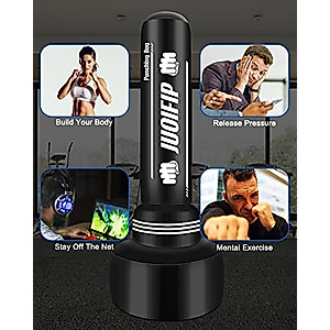 JUOIFIP Freestanding Punching Bags for Adults - 69" Heavy Bag with Stand Men Standing Boxing Inflatable Kickboxing Training MMA Muay Thai Fitness