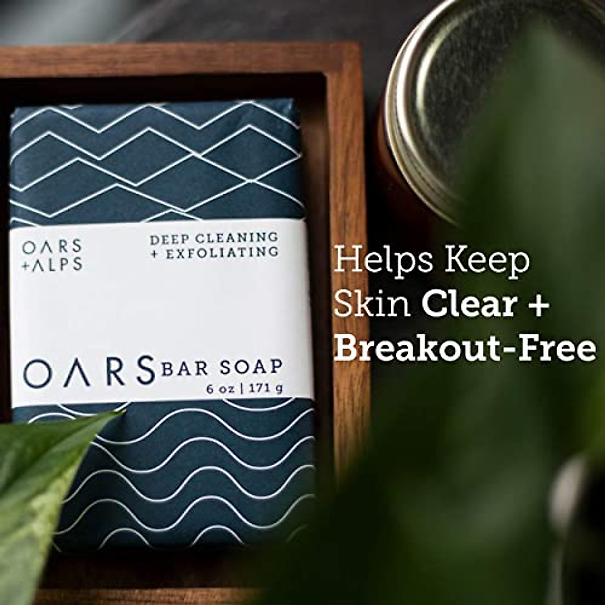 Oars + Alps Blue Charcoal Exfoliating Men's Bar Soap, Dermatologist Tested and Made with Clean Ingredients, Travel Size, 1 Pack, 6 Oz
