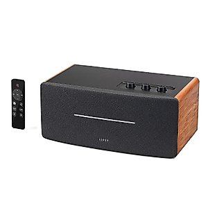 Edifier D12 Integrated Desktop Computer Speakers with Bluetooth 5.0, Wireless Stereo Tabletop Speaker 70 Watts RMS with Subwoofer Line Out, RCA, Aux Input for PC Monitor Laptop - Wooden Enclosure