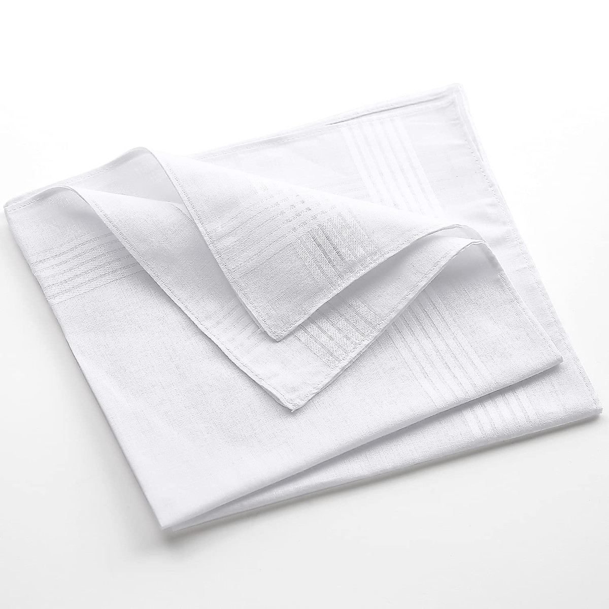 Ohuhu Handkerchiefs for Men, 13 Pack 100% Soft Cotton Hankerchief Cotton Machine Wash White Pocket Square for Suit - 16'' x 16'' Mens Handkerchiefs Hankies