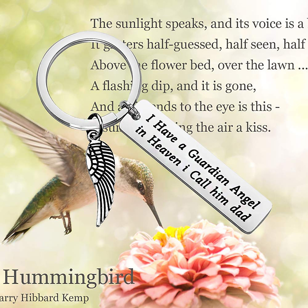 FOTAP I Have A Guardian Angel In Heaven I Call Him Dad Keychain (Guardian Angel Key)