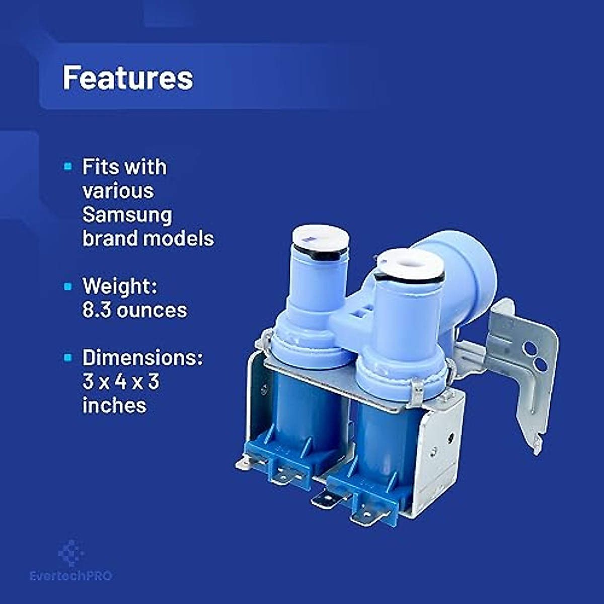 EvertechPRO DA62-00914B Valve Replacement for Samsung Refrigerator DA97-06642B