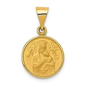 Roy Rose Jewelry 18K Yellow Gold Our Lady of Perpetual Help Medal Pendant
