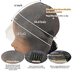 Jessica Bob Wig Lace Front Wigs HD Lace Short Bob Wigs Curly Brazilian Wigs For Black Women Pre Plucked With Baby Hair(8 Inch)