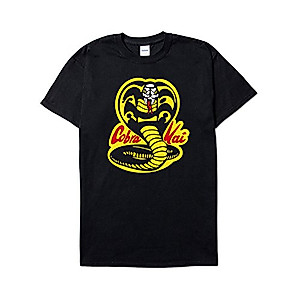 Cobra Kai Dojo T-Shirt - Black Short Sleeve Karate Tee (Small)