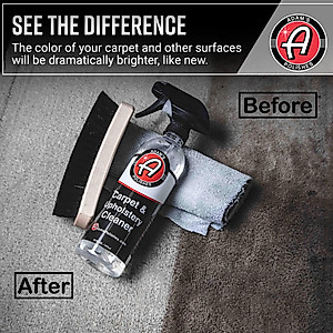 Adam's Carpet & Upholstery Cleaner (16oz) - Powerful Car Carpet Cleaner For Auto Detailing, Cloth, Upholstery & Fabric Interior Cleaner Solution, Stain Remover Shampoo For Car Seat, Floor Mats & More