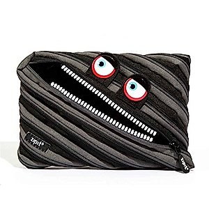 ZIPIT Wildlings Large Pencil Case for Kids | Pencil Pouch for School, College and Office | Pencil Bag for Boys & Girls (Black)