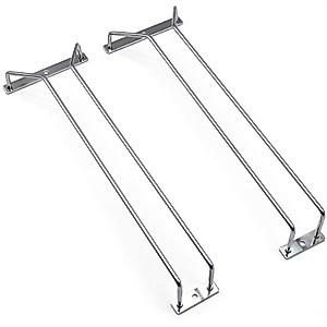 RedDreamer 14-Inch Wine Glass Rack, Under Cabinet Wine Glass Holder Stainless Steel Chrome Finish Stemware Rack - Hanging Stemware Holder for Cabinet Kitchen Bar, Set of 2