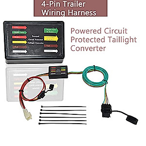 RED WOLF 4-Pin Trailer Wiring Harness Compatible with 1998-2008 Subaru Forester, 2000-2009 Outback, 2008-2014 Subaru Tribeca 4-Way Flat Towing Hitch T-Connector Plug