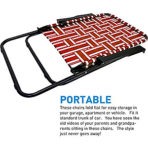 EasyGo Product WebChair, Lightweight Portable – Retro Style High Back Design – Outdoor Webbed Chair for Backyard, Camping, Sporting Events – Easy Folding, 1 Pack, Red