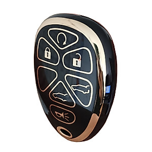 QIXIUBIA for Chevrolet Key Fob Cover Keyless Remote Smart Key Fob Shell with Keychain Fit for Chevy Suburban Tahoe Traverse Buick Enclave Cadillac Escalade GMC Acadia Yukon (Black 6-Button)