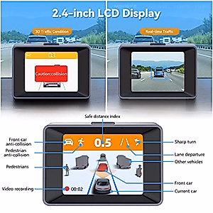 MINIEYE AI Collision Avoidance Device - 1944P Smart Dash Cam with ADAS, 140° Wide Angle Front Dash Camera with Sony Starvis Sensor, Collision, Lane Departure Warning, Night Vision, APP OTA Update