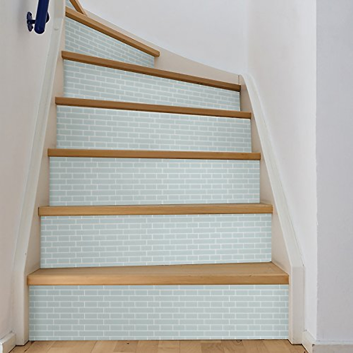 In Home NH2361 Sea Glass Peel & Stick Backsplash Tiles, Blue