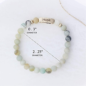 NTLX Christian Bracelets for Women – Hope Bracelet – Natural Stone Stretch Prayer Bracelet – Inspirational Message Jewelry - Great Gift (Light-Multi Turquoise)