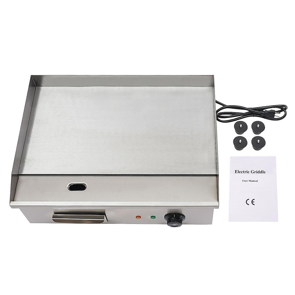 Professional Electric Griddle Commercial Electric Griddle Flat Top Grill Hot Plate Commercial Grill BBQ Electric Countertop Griddle for Restaurant Kitchen 548x350mm 110V
