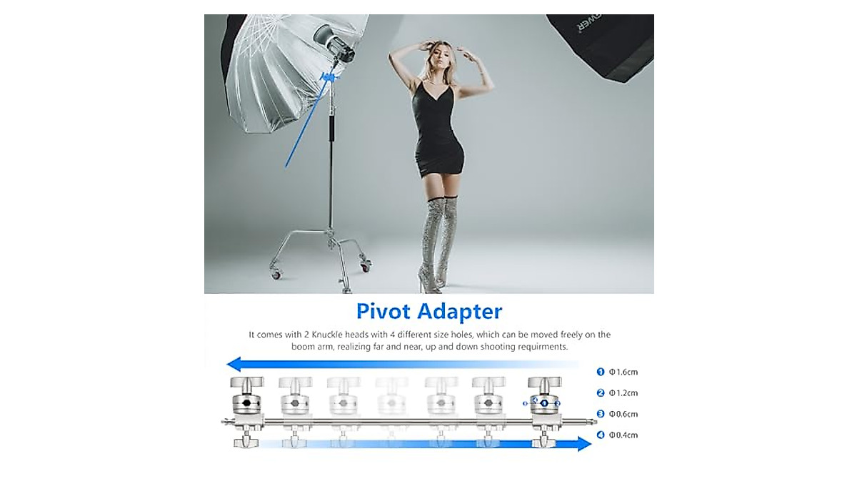 NEEWER Pro Metal C Stand: 10.8ft Adjustable Light Stand