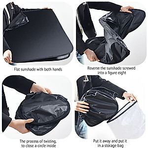 240T Thickened Automotive Glass Sunshade and Comes with Storage Bag,Keep Car Interior Cool,Universal Windshield Sun Shade Fit for Cars,Trucks,SUVs (L(57.08 * 31.5 inch))