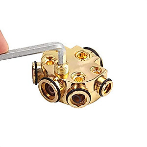 AUTOUTLET 5 Way Power Distribution Block Car Auto Audio Amplifier, 0/2/4 Gauge in 2/4/8 Gauge Out Power Ground Distributor Blocks,1 in 5 Way Car Power Distributor Block