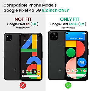 Lanhiem Pixel 4a 5G Case, IP68 Waterproof Dustproof Case [NOT Fit 4G Version] with Built-in Screen Protector, Full Body Protective Cover for Google Pixel 4a 5G Only, Black/Clear
